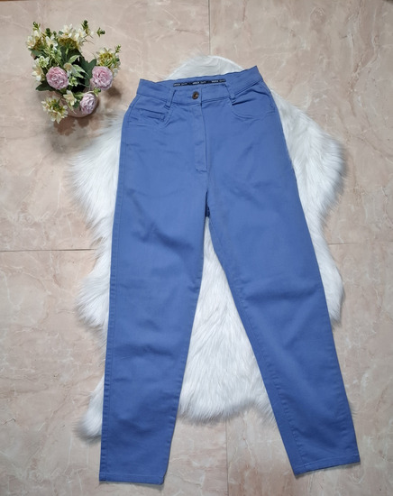 Plave pantalone sa dubokim strukom XS