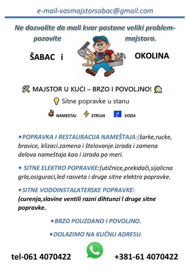SITNE POPRAVKE U VASEM DOMU