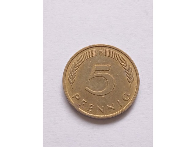 5 Pfennig 1991.g - F - Nemačka