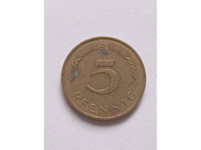 5 Pfennig 1991.g - D - Nemačka
