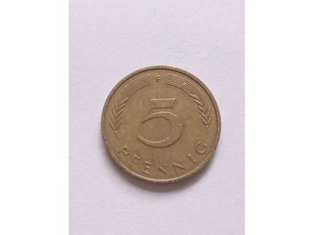 5 Pfennig 1991.g - F - Nemačka