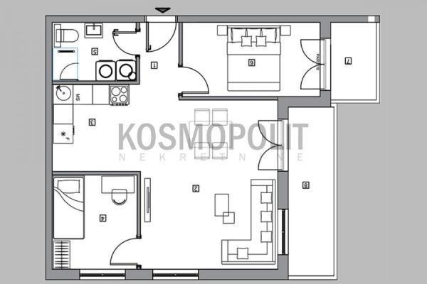 Aleksandra Bugarskog, Dvoiposoban stan na prodaju, 64m2, 135.702€