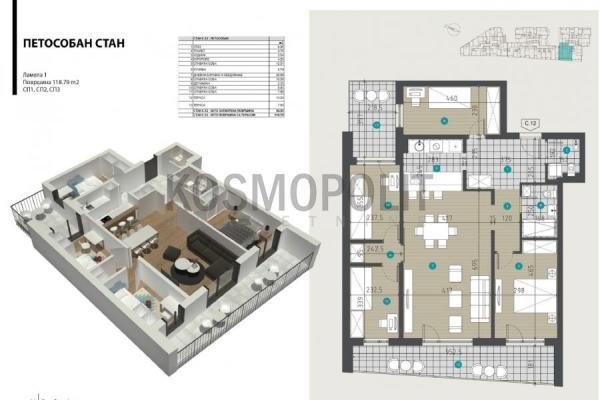 Kapetana Miloša Žunjića , Četvorosoban stan na prodaju, 102m2, 205.180€