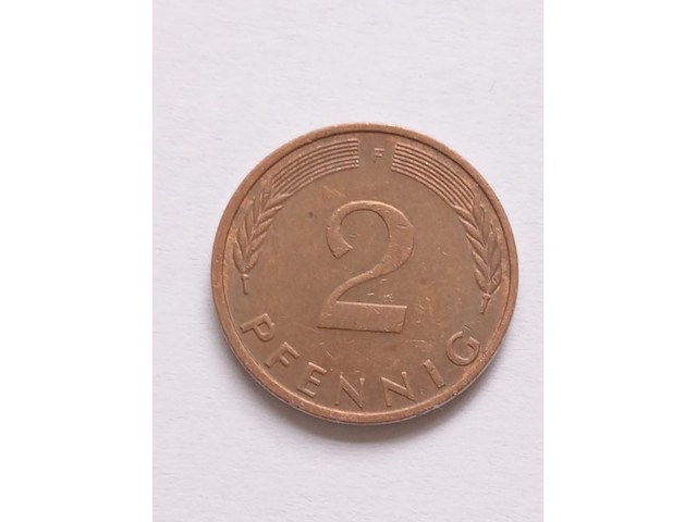 2 Pfennig 1975.g - F - Nemačka -