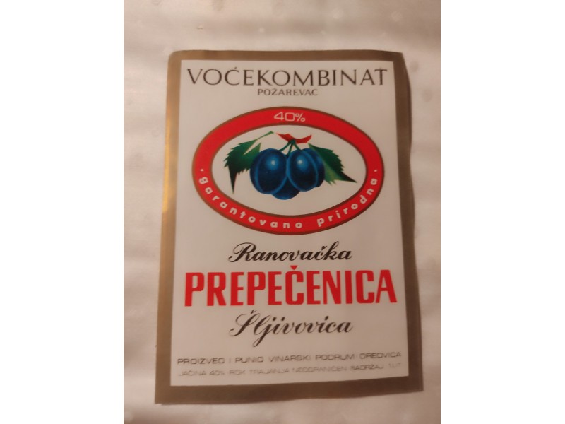 VOĆEKOMBINAT POŽAREVAC P RANOVAČKA REPEČENICA 1L STARA