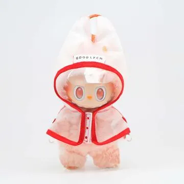 WATERPROOF HOODED RAINCOAT FOR LABUBU DOLL 17CM