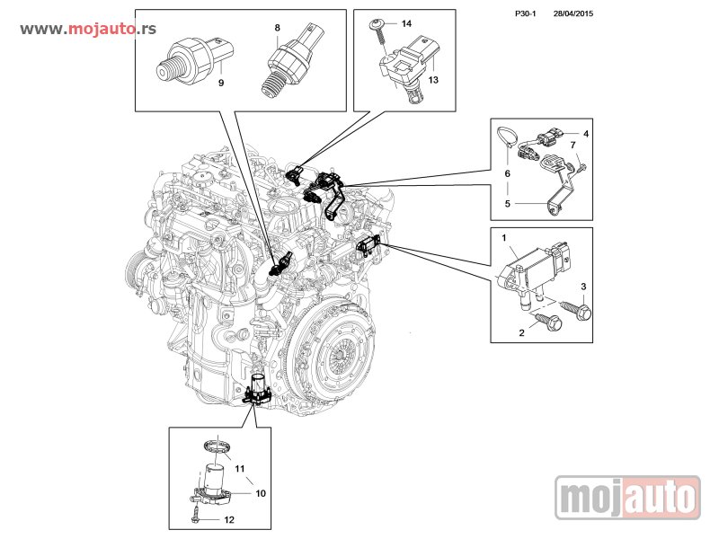 Opel Astra J Senzor Nivoa Ulja Motora 13- NOVO