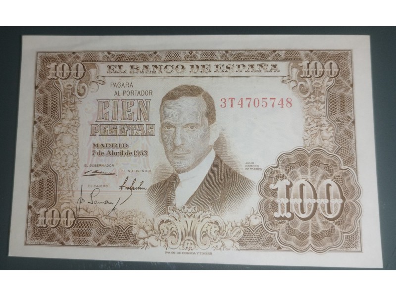 F57 100 pesetas Spanija 1953 UNC