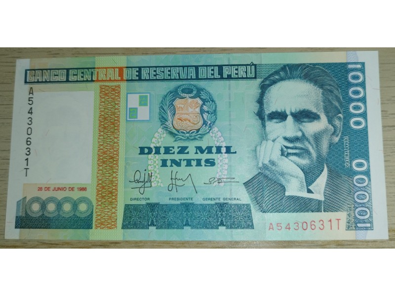 F107 10 000 intis Peru 1988 UNC