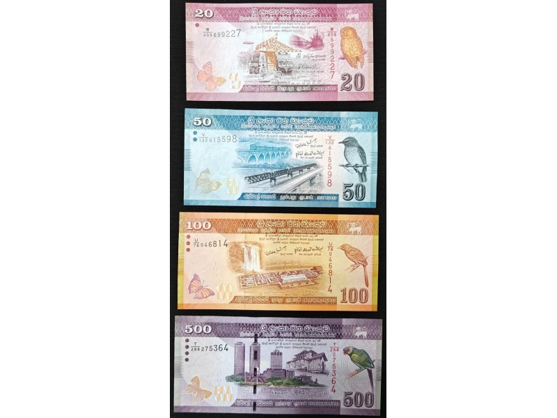 Šri Lanka - set 4 UNC novčanice (2010 do 2019)