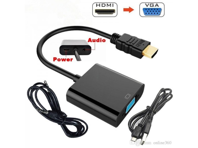 HDMI na VGA adapter sa AUDIO izlazom i napajanjem - NOV