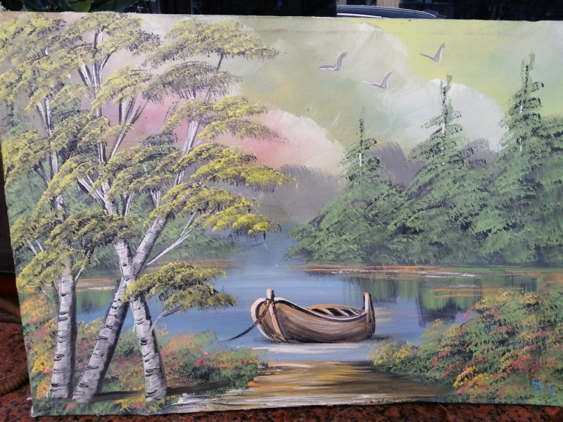 Camac na reci 70x50cm ulje na platnu