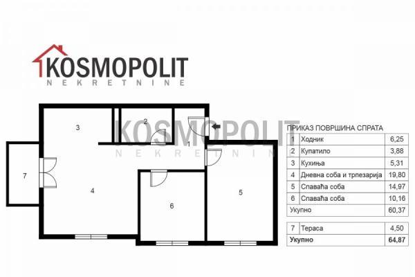 Ristin potok, Dvoiposoban stan na prodaju, 65m2, 149.850€