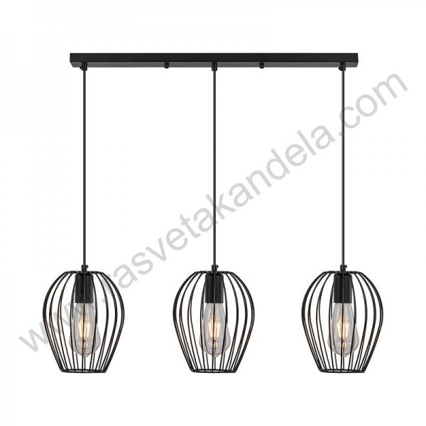 Visilica 3xE27 metalna crna BRY-W005S-3H