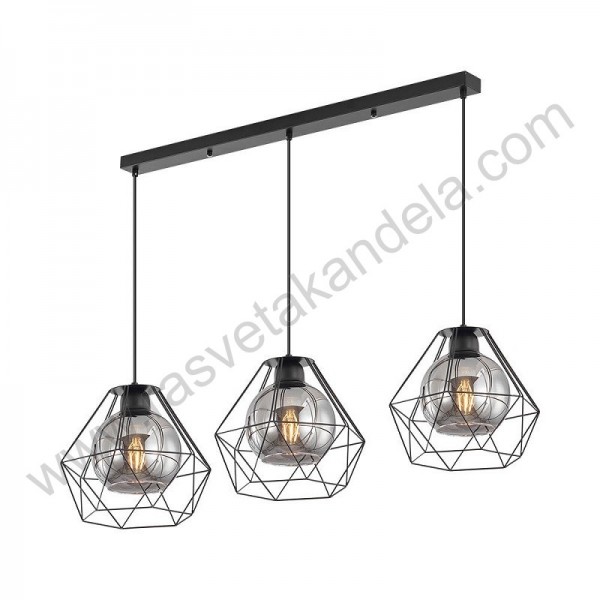 Visilica 3xE27 metalna crna BRY-W004S-3H