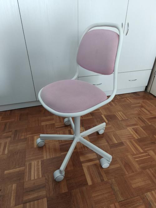 Radna stolica za decu, bela/Vissle roze