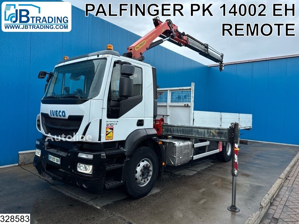 IVECO Stralis 310 EURO 6, Palfinger, Leaf spring kamion s ravnom platformom