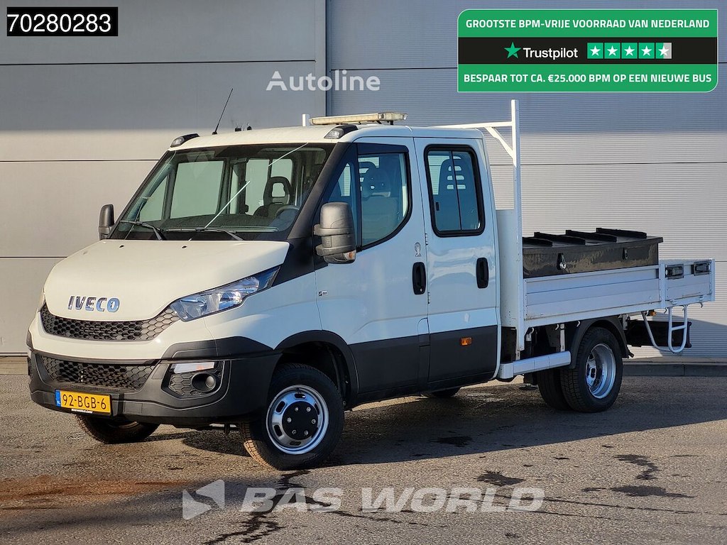 IVECO Daily 50C17 3,0L Automaat 170PK HIAB 017T-2 DC Open laadbak Dubb kamion s ravnom platformom