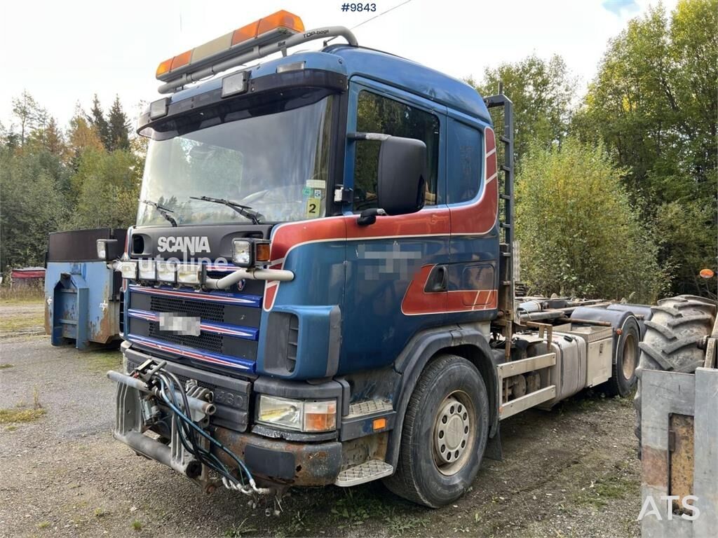 Scania R144 Hook Truck with plow equipment kamion rol kiper