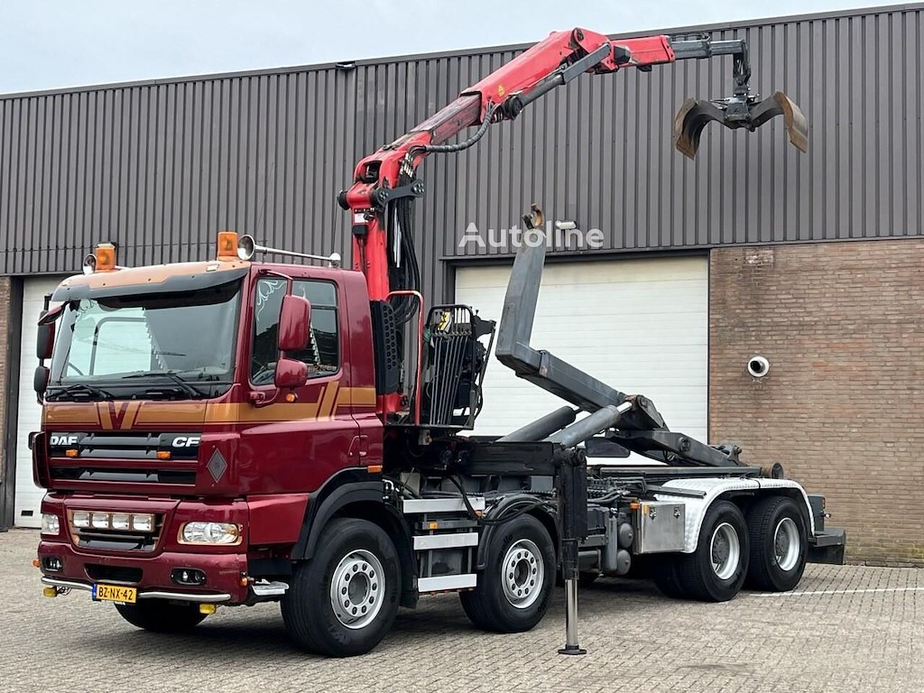 DAF FAD CF85 - 410 / 8x4 / Palfinger Epsilon Q170Z88 Triple Z-kraan kamion rol kiper