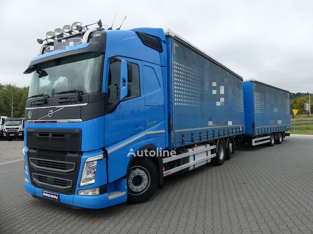 Volvo FH4 500 KM / EURO 6 / ZESTAW PRZESTRZENNY / KLIMA POSTOJOWA / TA kamion sa klizna zavesa cerada + prikolica sa kliznom ceradom
