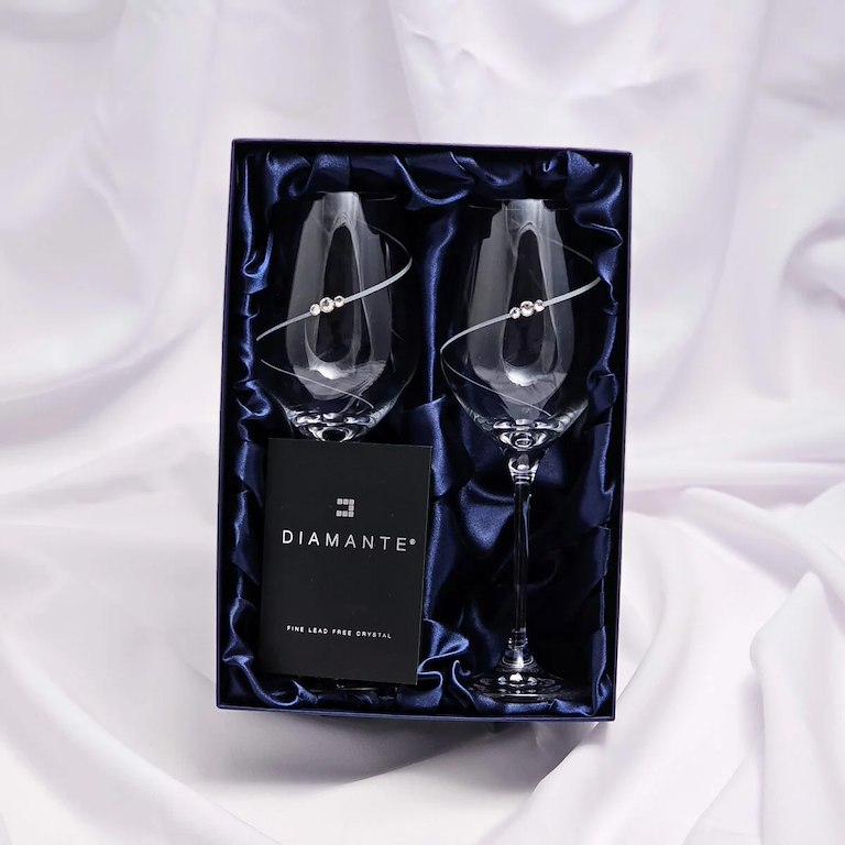 Čaše za vino Swarovski Diamante – set dve čaše