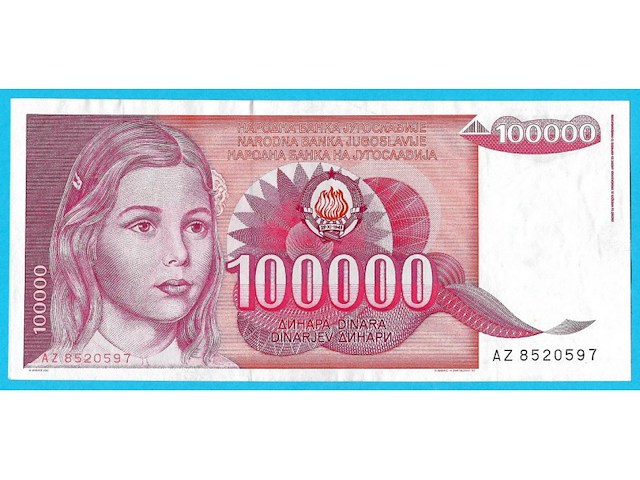 100.000 dinara 1989
