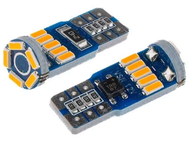 SIJALICE LED T10 WY5W, CANBUS, 12V, 15 SMD, NARANDŽASTA (2 KOM) – CARMOTION 58286