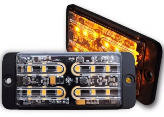 BLINKER LED, FLASH, 12/24V, 12 LED, ŽUTI, ZA MASKU VOZILA – GOLMAX 20938