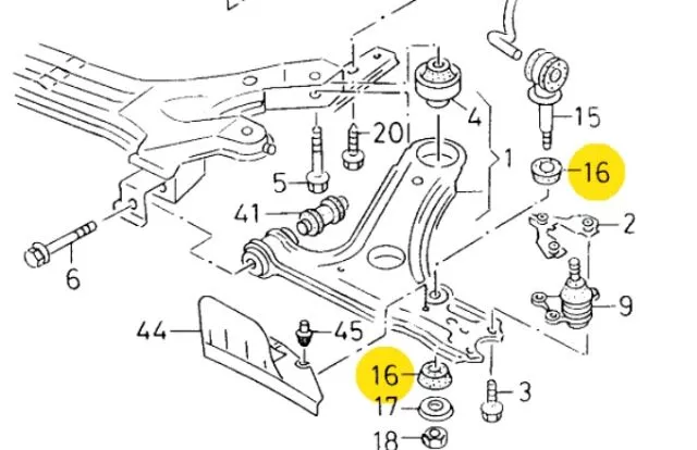 Guma balans štangle GOLF 2, GOLG 3, DONJA AUTOMEGA