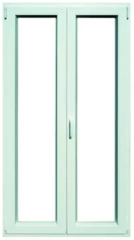 DVOKRILNA BALKONSKA PVC VRATA 40CM X 210CM BELA