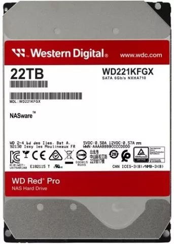 WESTERN DIGITAL 22TB WD RED PRO 3.5″ NAS HDD/HARD DISK | WD221KFGX