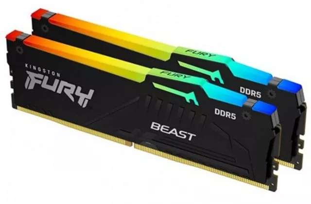 KINGSTON 64GB (2X32GB) DDR5 5200MT/S CL40 FURY BEAST RGB MEMORIJA