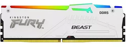 KINGSTON 16GB (1X16GB) DDR5 5200MT/S CL36 FURY BEAST WHITE RGB EXPO MEMORIJA | KF552C36BWEA-16