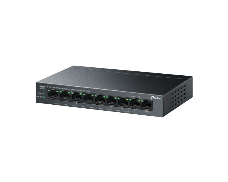 TP-LINK_ - LS109P(UN) 9-Port 10/100Mbps Desktop Switch sa 8-Portova PoE+