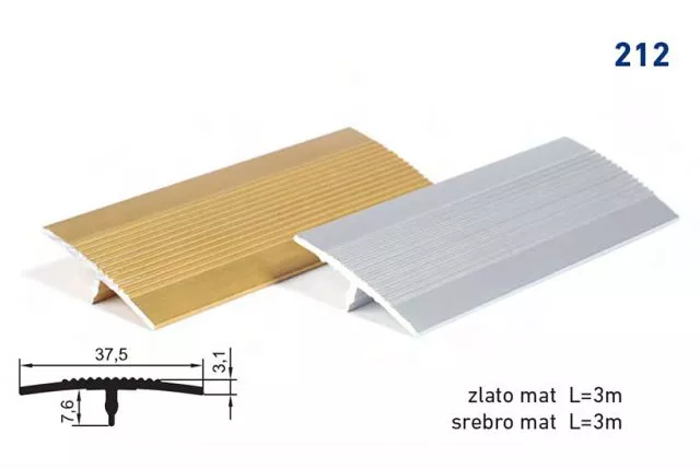 LAJSNA PRELAZNA T-PROFIL 212 - SREBRO