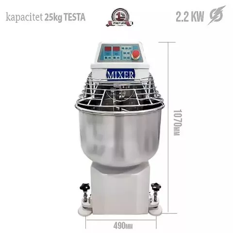 Spiralni mikser za testo 12,5 kg brasna Italy Line