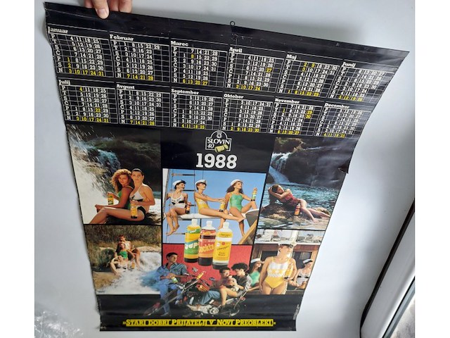 POSTER SLOVIN 1988 KALENDAR OGROMAN YU,KOKTA,JUPI