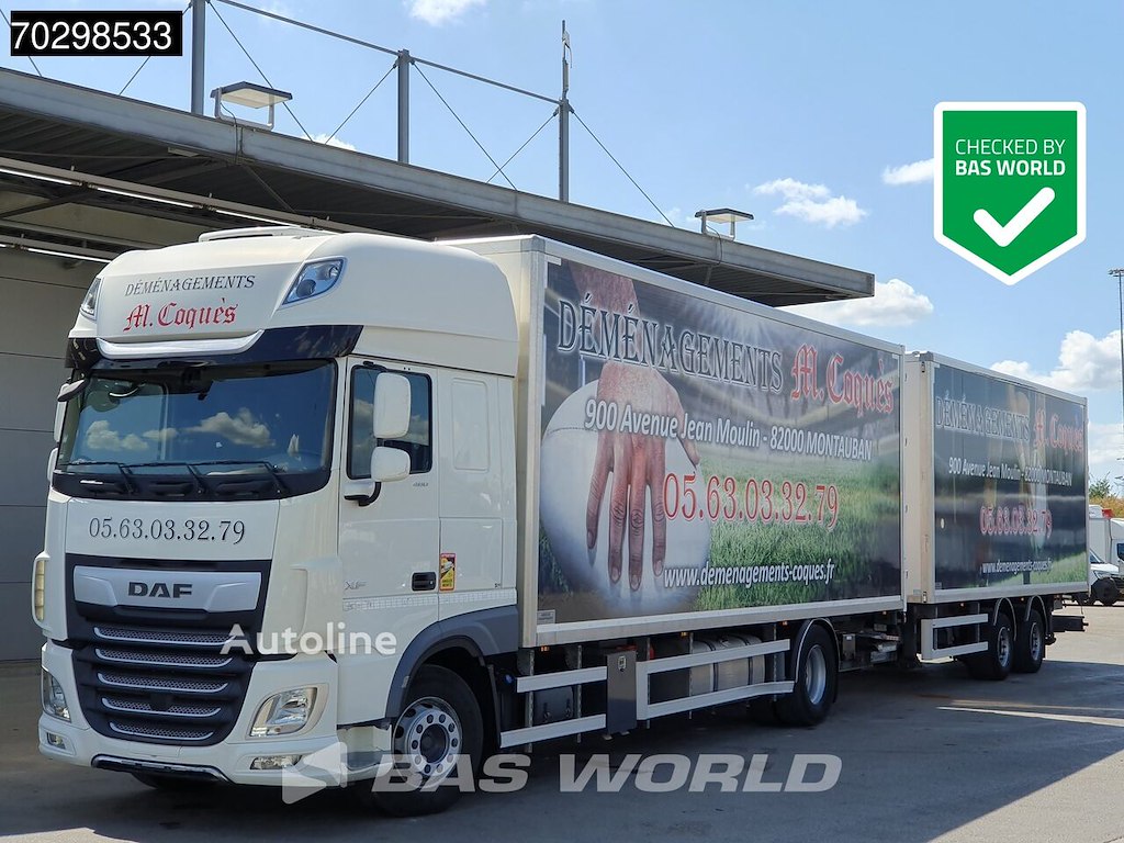 DAF XF 480 4X2 1500kg Ladebordwand Retarder Standklima Automatic ACC kamion furgon + prikolica furgon