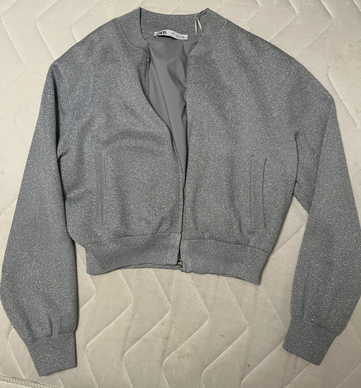 Zara srebrna/siva bomber jakna