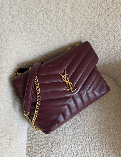 Ysl burgundy torba kožna