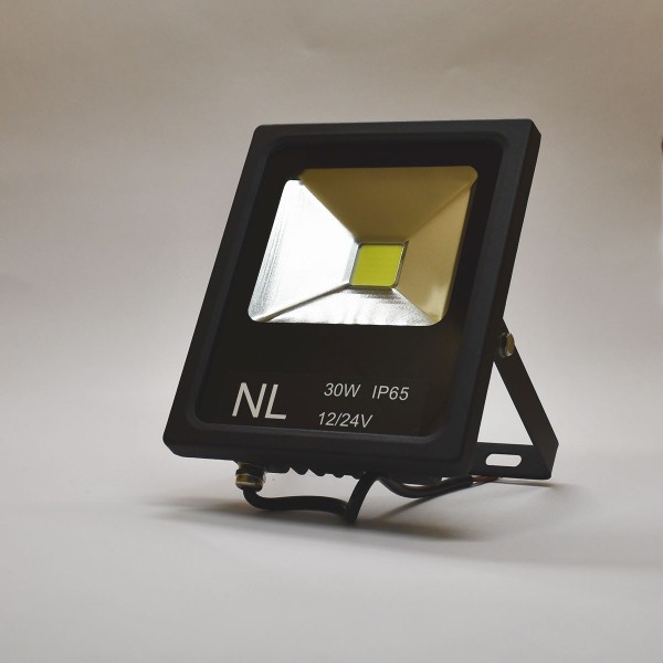LED REFLEKTOR 30W 12V-24VDC CRNI CW