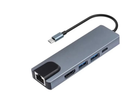 Adapter type c na lan type c 2xUSB 3.0 hdmi 5u1 20cm kabl