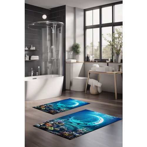 CT-5372 Multicolor Bathmat Set (2 Pieces)