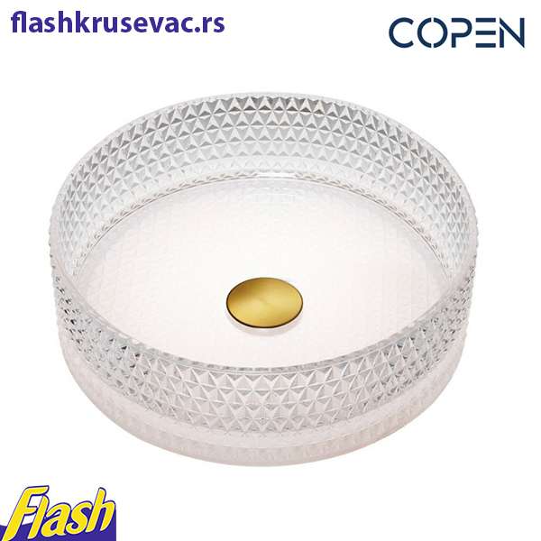 Stakleni nadgradni lavabo okrugli – BELI – COPEN – C-15-003