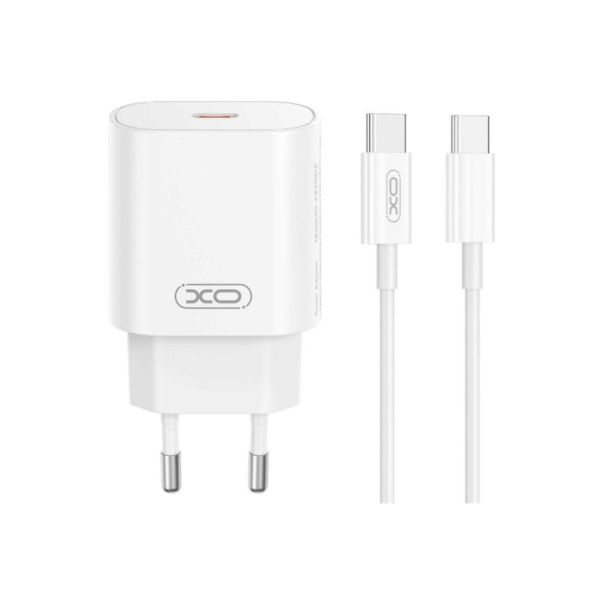 XO Kućni punjač CE25 25W USB C+TypeC, bela