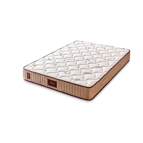Bamboo 90x190 cm Single Size Middle Firm Mattress White Beige Brown Mattress