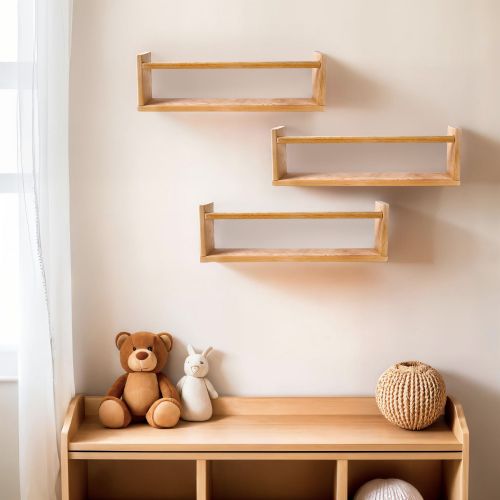 BLTYZ-AKTV040 Oak Wall Shelf