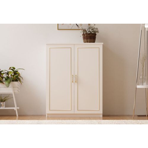Rb-086 Matte White Shoe Cabinet