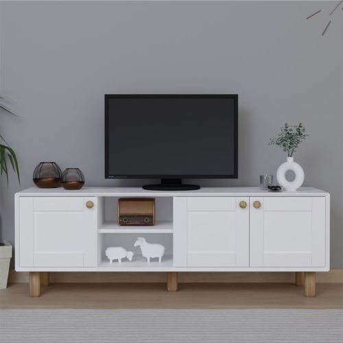 Bohemian 1600-70 White TV Stand